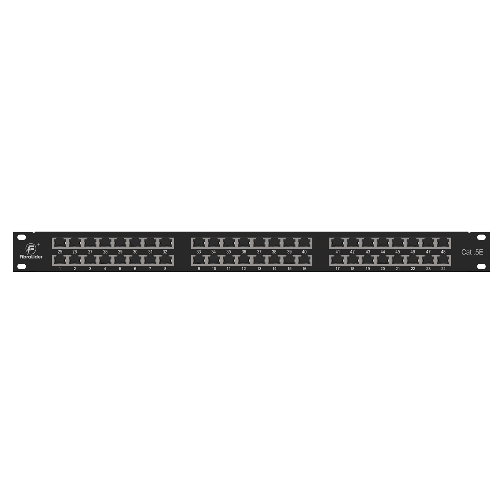 48 Port CAT5e Shielded FTP Copper Patch Panel 2RU 19″ Metal Housing ...