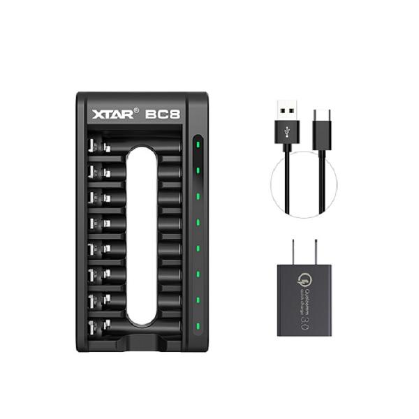 XTAR BC8 USB-C 18W 1.5V & 1.2V AA / AAA Battery Charger