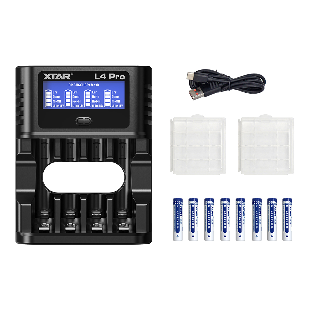 XTAR L4 Pro Smart Charger for AA/AAA 1.2V NI-MH and 1.5V Lithium battery
