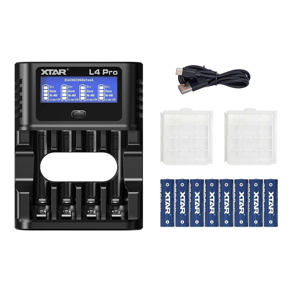 XTAR L4 Pro Smart Charger for AA/AAA 1.2V NI-MH and 1.5V Lithium battery