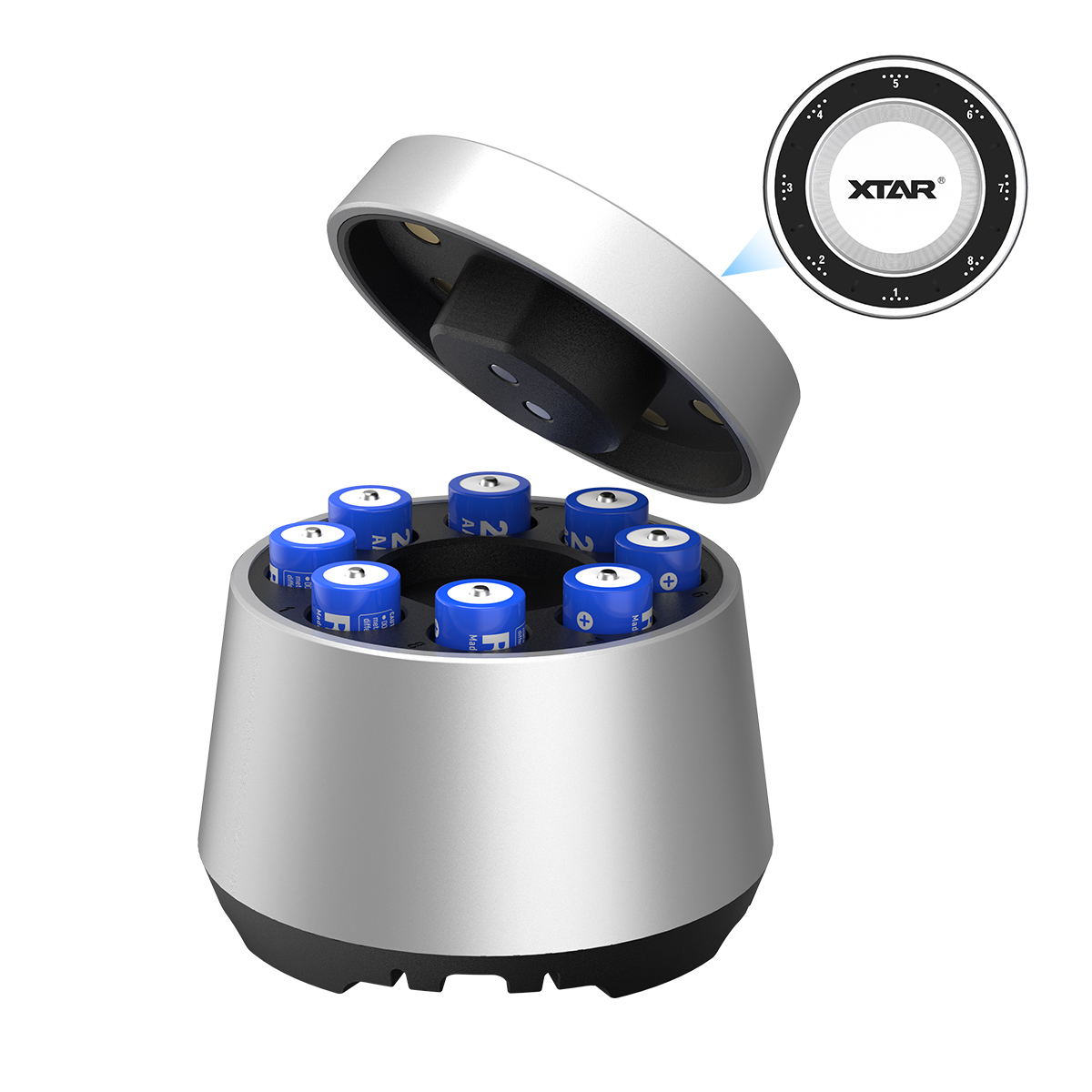 XTAR L8 BOX 8-Slot Rechargeable Battery Charger for AA/AAA 1.5V Li-ion ...