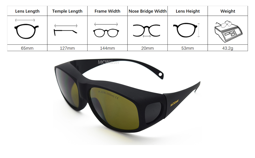 IPL Laser Goggles 190nm-2000nm Safety Protective Glasses Typical For ...