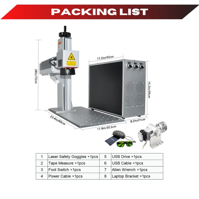 100W MOPA Fiber Laser Engraver with Rotary Axis for Metal Color Marking ...