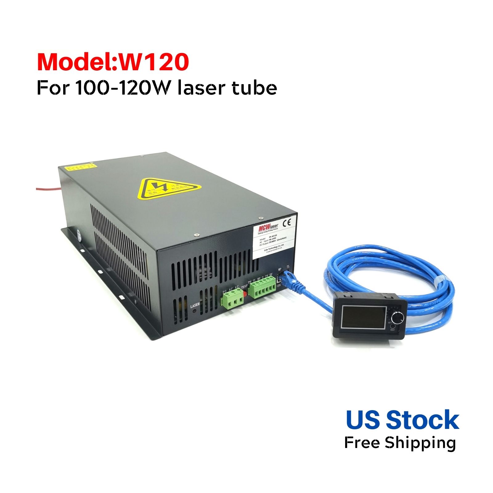 W120 (100-120W) CO2 Laser Power Supply W Series For 100W 120W CO2 Laser Tube