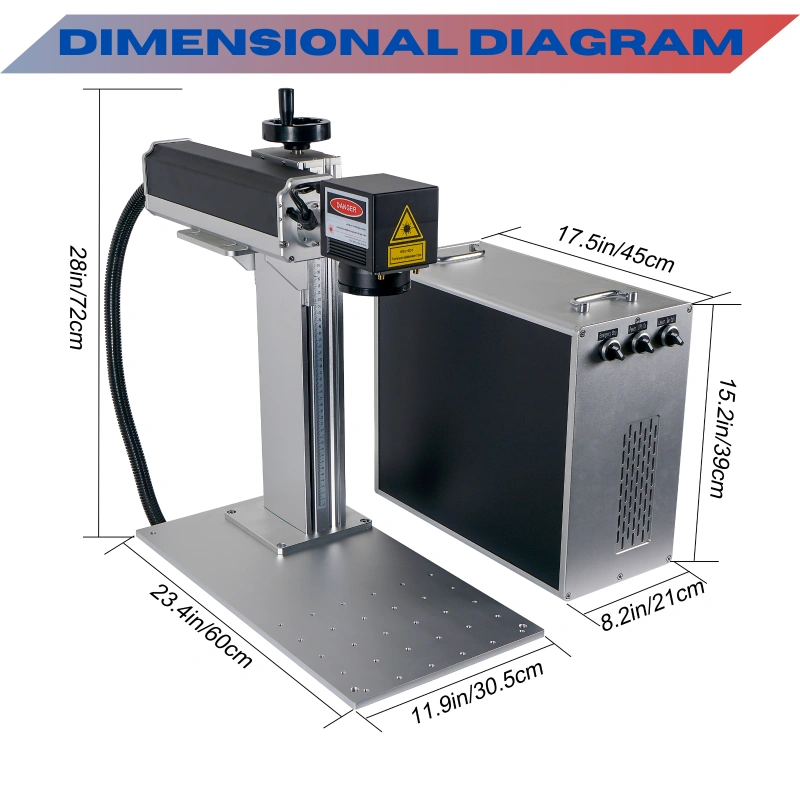 50W JPT Laser Engraver Split Type Fiber Marking Machine US EU Stock ...