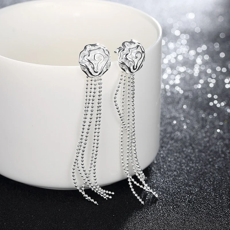 Fine 925 Stamp Silver color Jewelry set rose flower bangle rings ...
