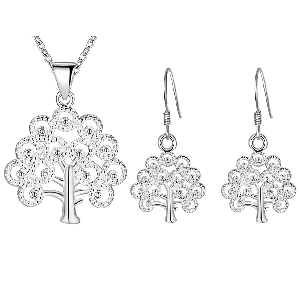 Special offer 925 Stamp Silver color charm tree pendant necklace ...