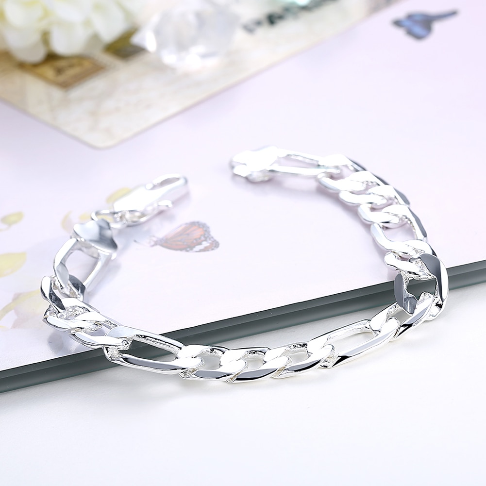 New 925 Stamp silver classic 10MM geometry bracelets for women luxury ...