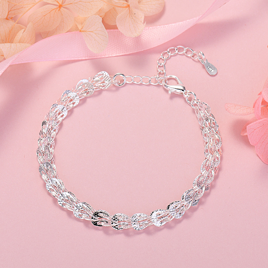 LH084 stamped 925 Women lady cute chain bracelet 20cm 8inches.