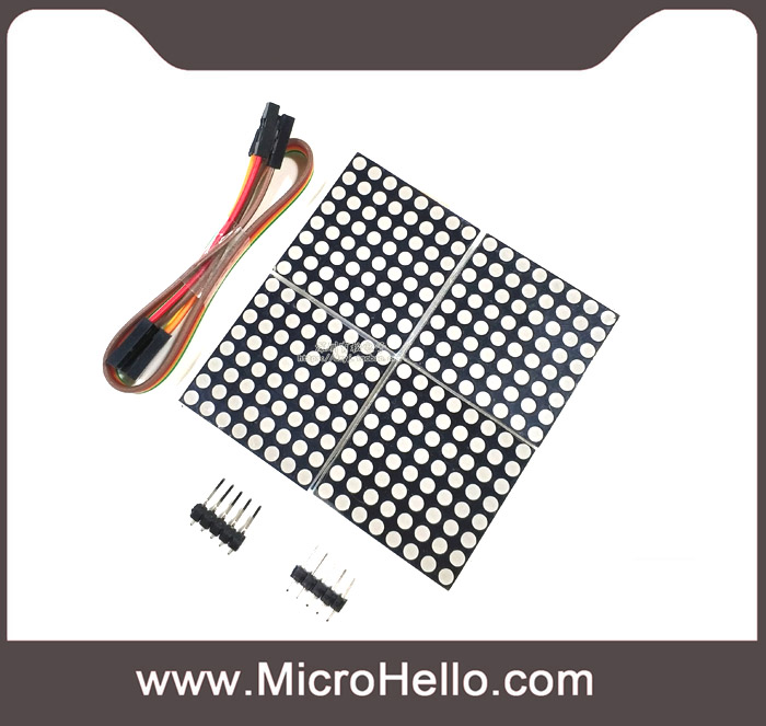 MAX7219 LED Display Driver module with 4pcs 8x8 Dot Matrix LED Display ...