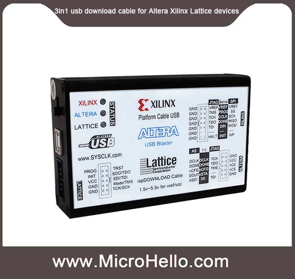3in1 usb download cable for Altera Xilinx Lattice devices