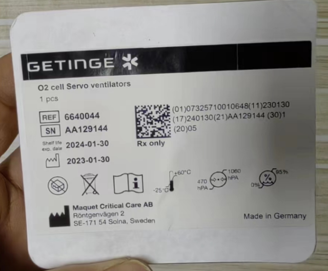 Getinge 6640044 O2 cell servo ventilators Oxygen Sensor MAQUET SERVO I ...