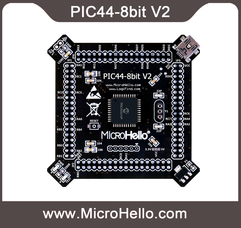 PIC44-8bit V2 MCU Card for openPIC Pro PIC Development Board supports TQFP44 PIC16F PIC18F ...