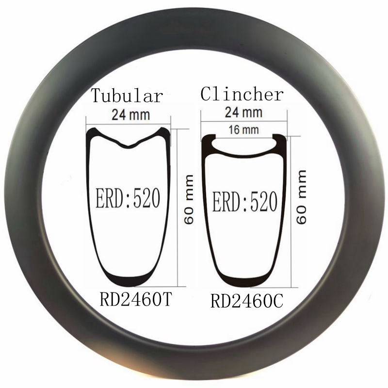 [ RD2460C ] Racing Road Bike 700 C Carbon Fiber Rim 60MM 28 Holes BIKEDOC