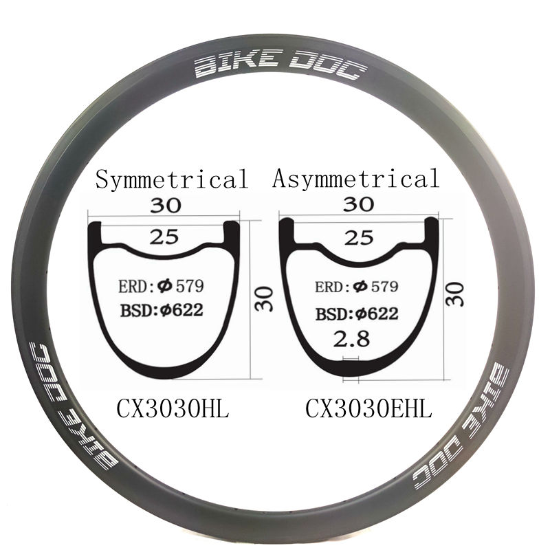 [CX3030HL] Carbon Rims 700C Gravel 30MM Wide Cycle Bike Rim BIKEDOC