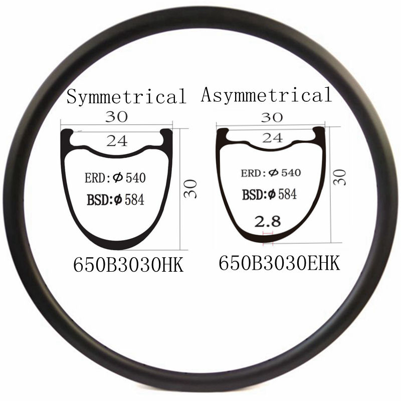 [650B3030HK] 650B Carbon Gravel Bike Rims 700C 30MM BIKEDOC