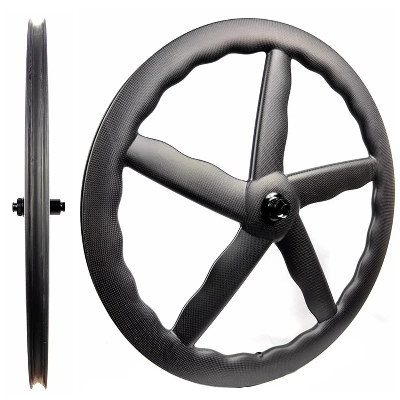 BIKEDOC 25MM Wide Carbon Track Bike wheel 700C 5 Spoke Carbon Wheels ...