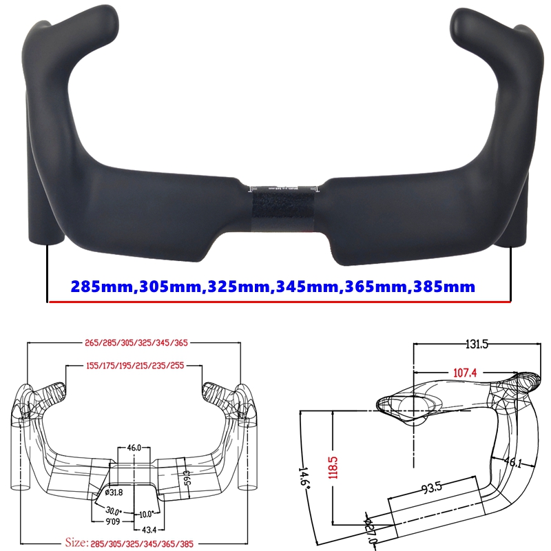 TB26 Aero Track Handlebar Cycling Sprint Match Handle Bar Carbon Fixed ...