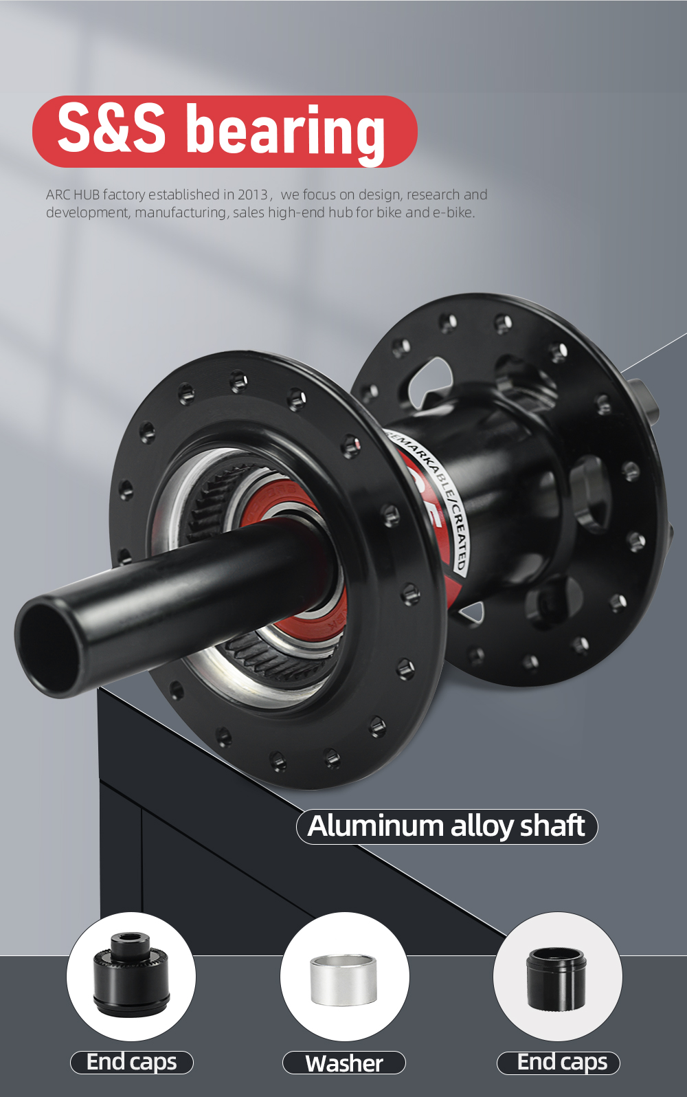 ARC MTB Hub MT-005 F/R Rainbow Bicycle hubs Mountain Bike Hub Sealed ...