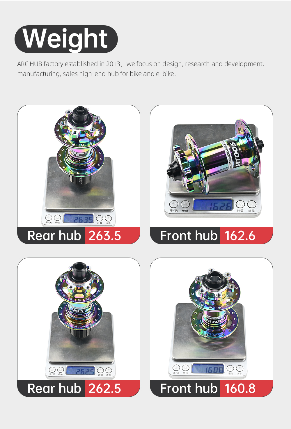 ARC MTB Hub MT-005 F/R Rainbow Bicycle hubs Mountain Bike Hub Sealed ...