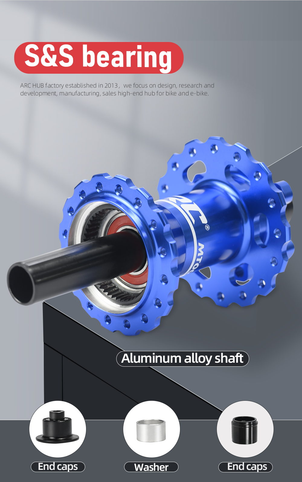 ARC Bicycle Hubs MT-006F/R Sealed Bearing MTB Mountain Bike Hubs Quick ...