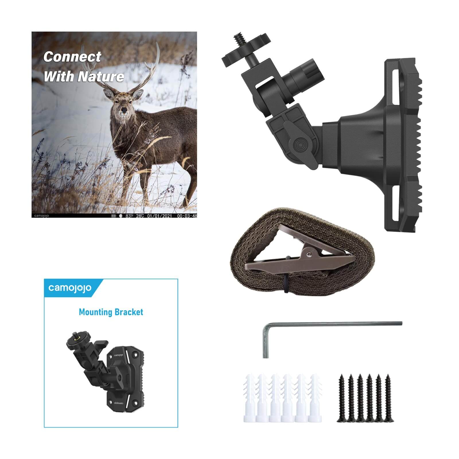 Camojojo Trail Cameras Mounting Bracket with 360° Rotating Adjustable ...