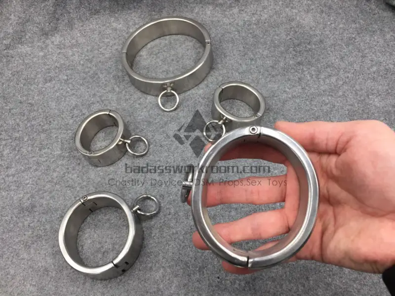 Stainless Steel 3 In 1 Restraint Cuffs Kit(screw lock),Steel Bondage Gear