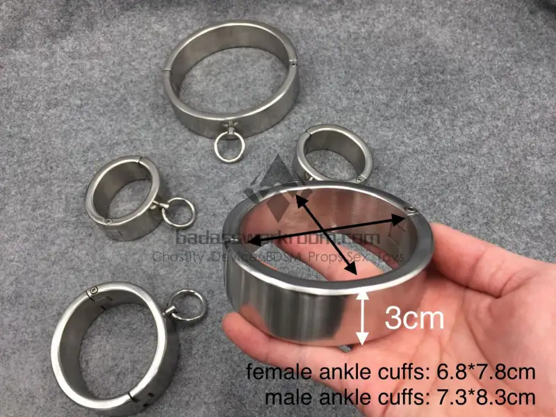Stainless Steel 3 In 1 Restraint Cuffs Kit(screw lock),Steel Bondage Gear