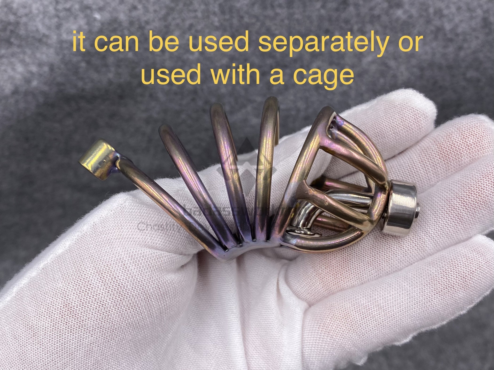 Hollow L Shape PA Wand with Locking Ring,Custom Chastity Cage