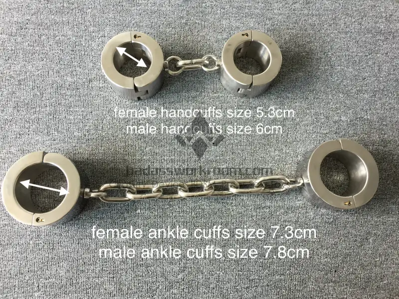Super Heavy Stainless Steel Bondage Restraints Cuffs Kit,Steel Bondage Gear