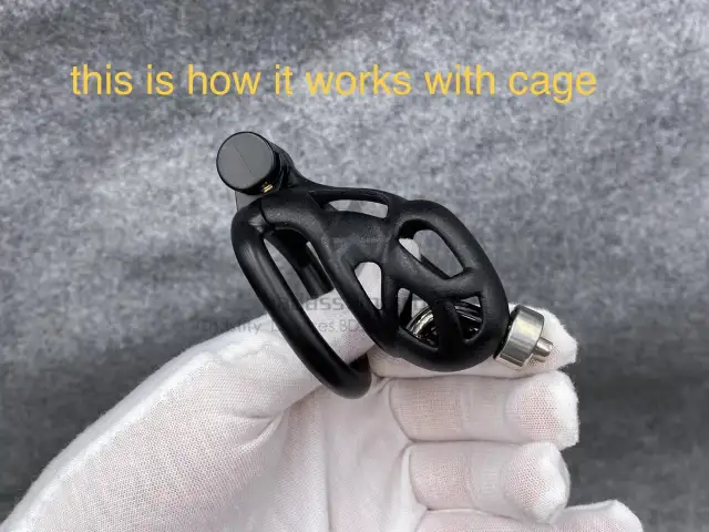 Hollow L Shape PA Wand with Locking Ring,Custom Chastity Cage