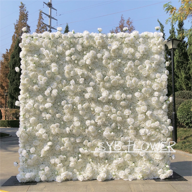 #240 Custom 5D Cloth Flower wall Wedding Artificial Silk Rose Flower ...