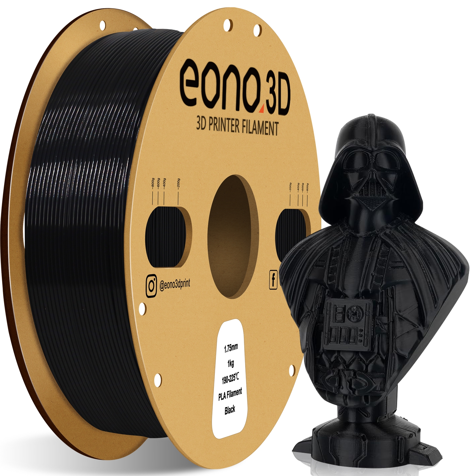 EONO PLA filament 1.75mm 1kg 3d printer filament PLA plus filamentos PETG ABS 3d filament 175mm