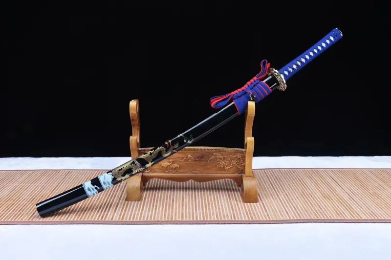Water Dragon King Samurai Sword,Katana,Baked Blue Series,High manganese ...