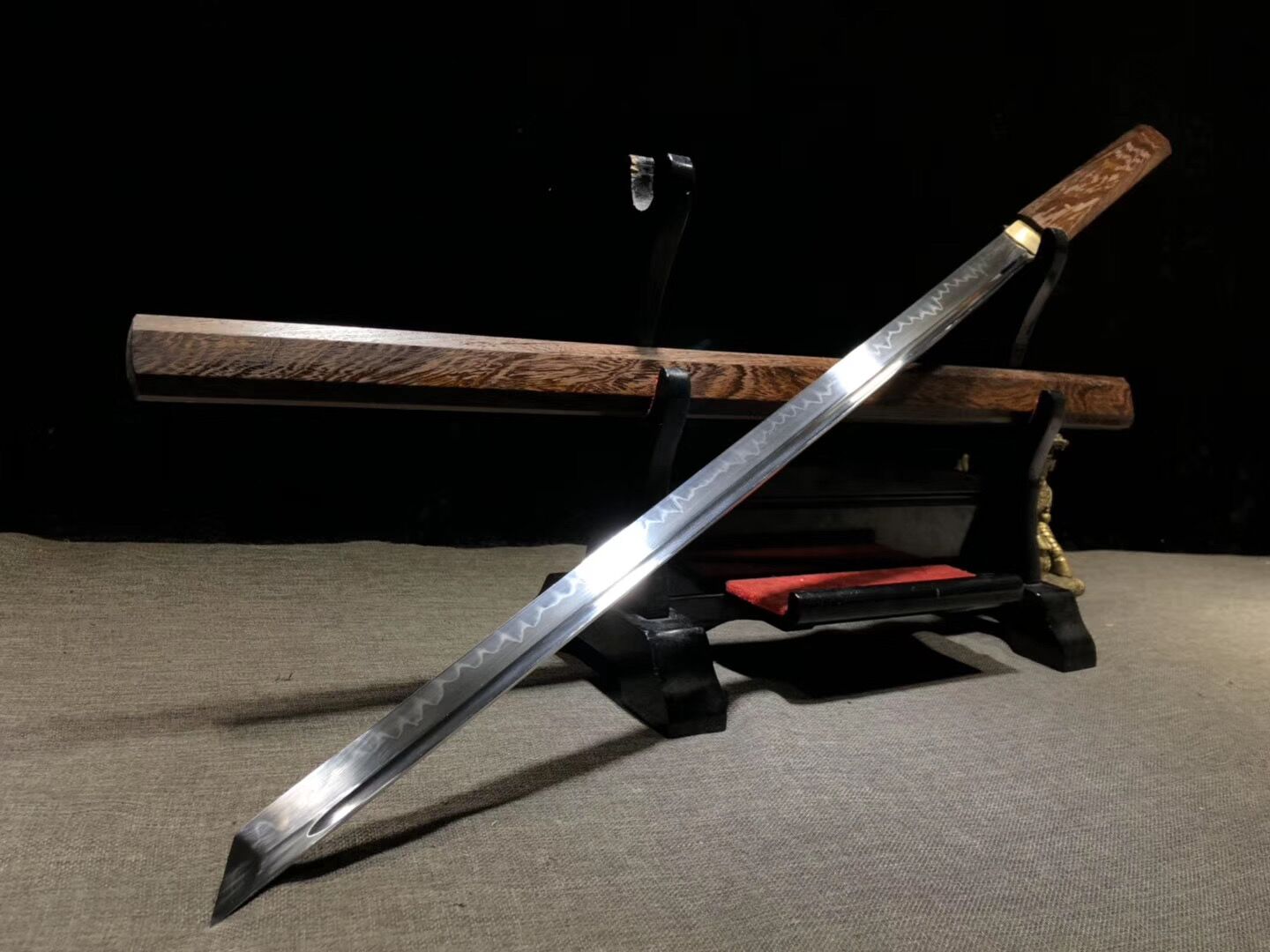 Six-sided stick sword,Tang sword,Pattern steel,Earth burning blade ...