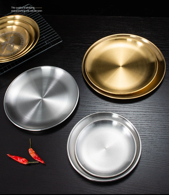 Round BBQ plate Korean style Kimchi inventory heart fruit plate Golden ...