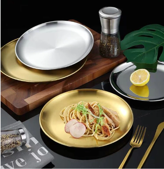 Round BBQ plate Korean style Kimchi inventory heart fruit plate Golden ...