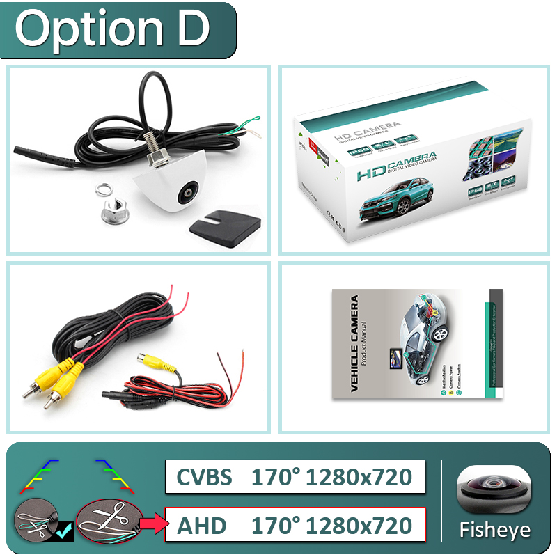 GreenYi 170 Degree AHD 1920x1080P White Vehicle Rear View Camera Metal ...