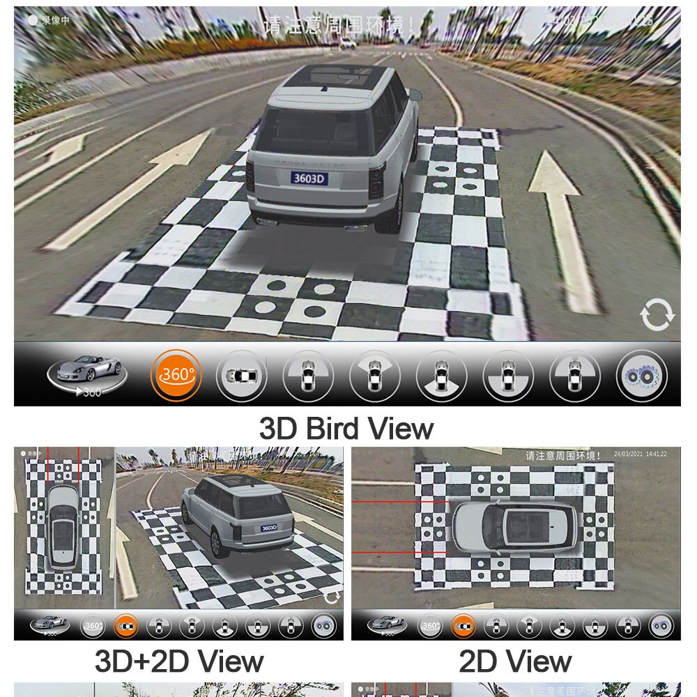 GreenYi 3D 1080P Car Multi-angle Camera Super 360 Panoramic DVR SVM ...