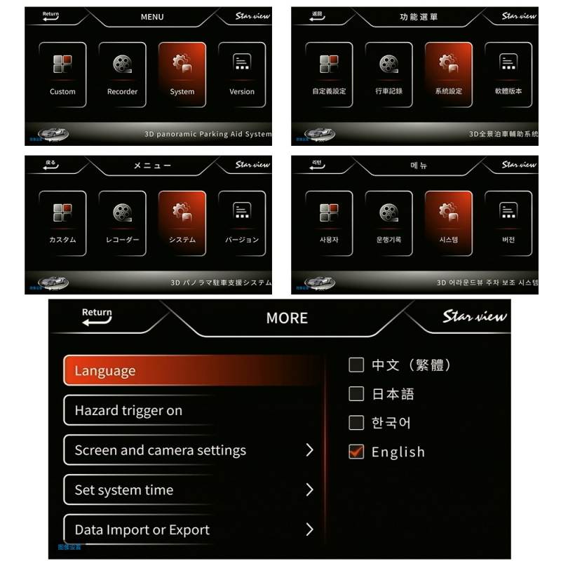 GreenYi 3D 1080P Car Multi-angle Camera Super 360 Panoramic DVR SVM ...