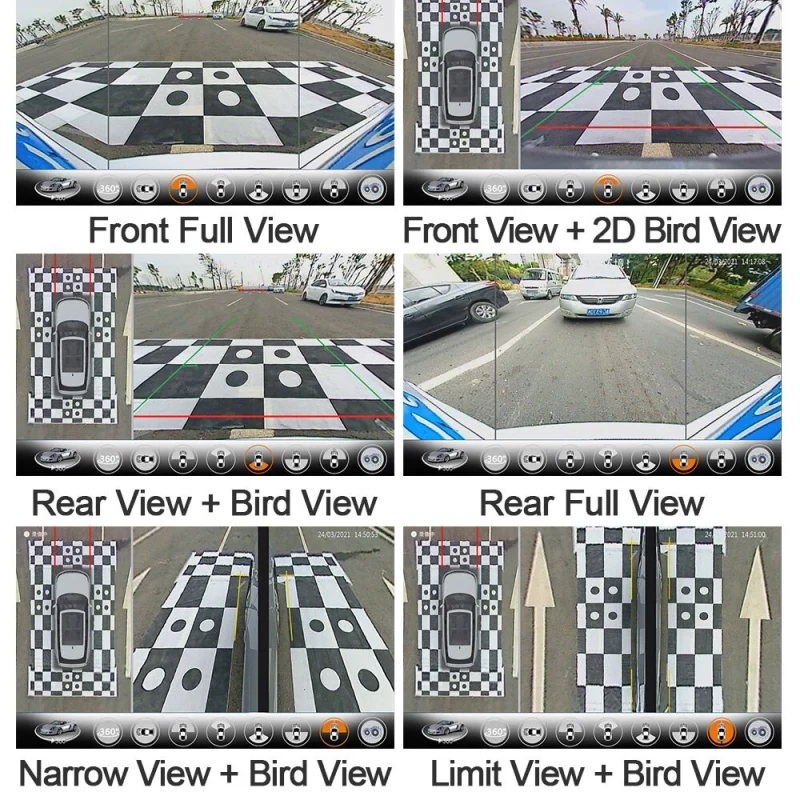 GreenYi 3D 1080P Car Multi-angle Camera Super 360 Panoramic DVR SVM ...