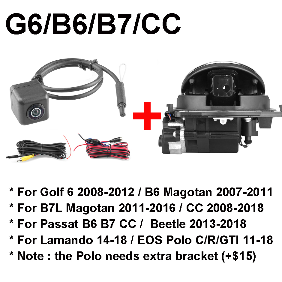 GreenYi Flip Emblem Backup LOGO Camera for VW Golf 6/7/8 Polo CC Beetle ...