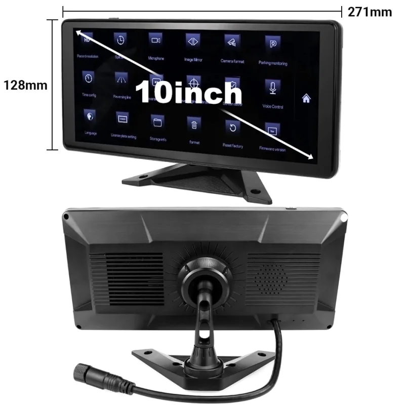 GreenYi Android 10" AHD 4CH Monitor Recording DVR 1080P Car Rear View ...