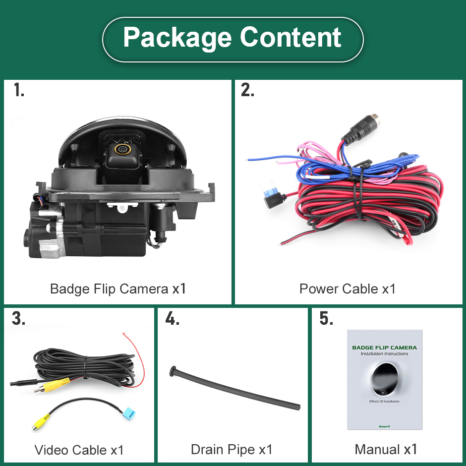 GreenYi LED RGB Flip Emblem Backup LOGO Camera for VW Golf 6/7/8 Polo ...