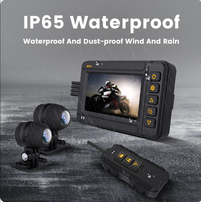 2K Motorcycle DVR Dash Cam with EIS, WiFi, GPS Logger, Waterproof Front ...