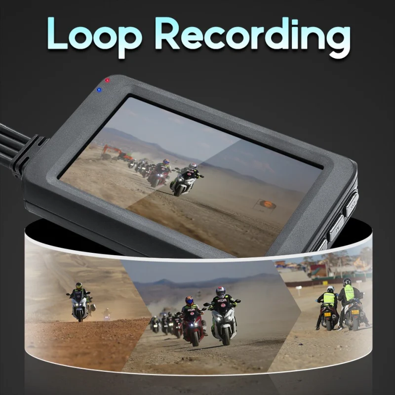 Motorcycle DVR Dash Cam, Full HD Front/Rear View Waterproof Driving ...
