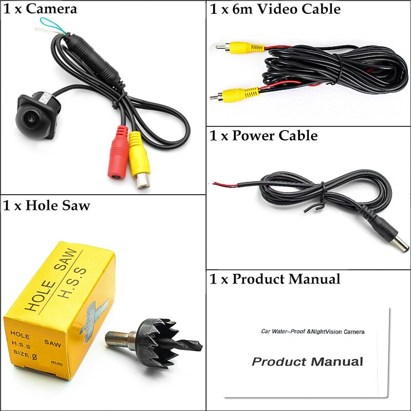 Universal Car Front/Rear/Side View Camera with Optional Distance Scale ...