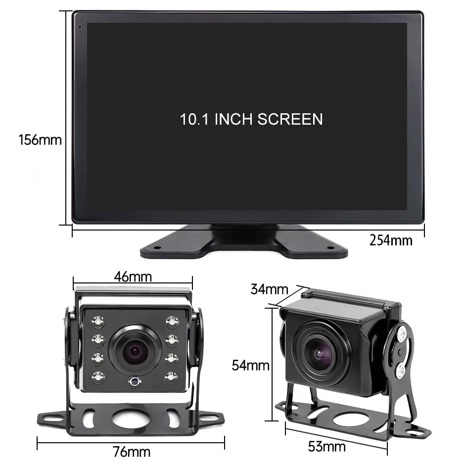 10.1" Touchscreen 4CH Split Screen Vehicle MP4 DVR Recorder Monitor ...