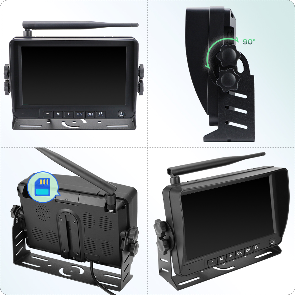 Solar Powered Magnetic Wireless Rear View Camera and DVR Kit | 7 Inch ...