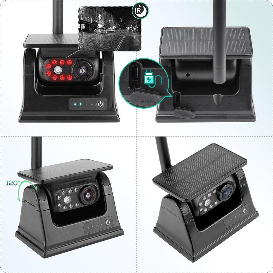 Solar Powered Magnetic Wireless Rear View Camera and DVR Kit | 7 Inch ...